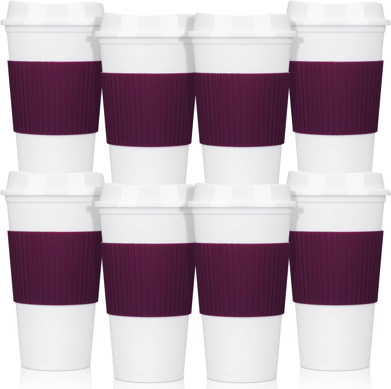 Amazon.com: FillTouch 8 Pieces Reusable Coffee Cups with Lids and ...