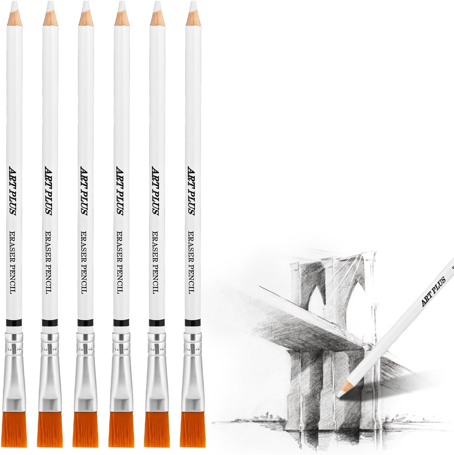 Dimeho 6PCS Eraser Pencils for Artists Professional Eraser Drawing ...