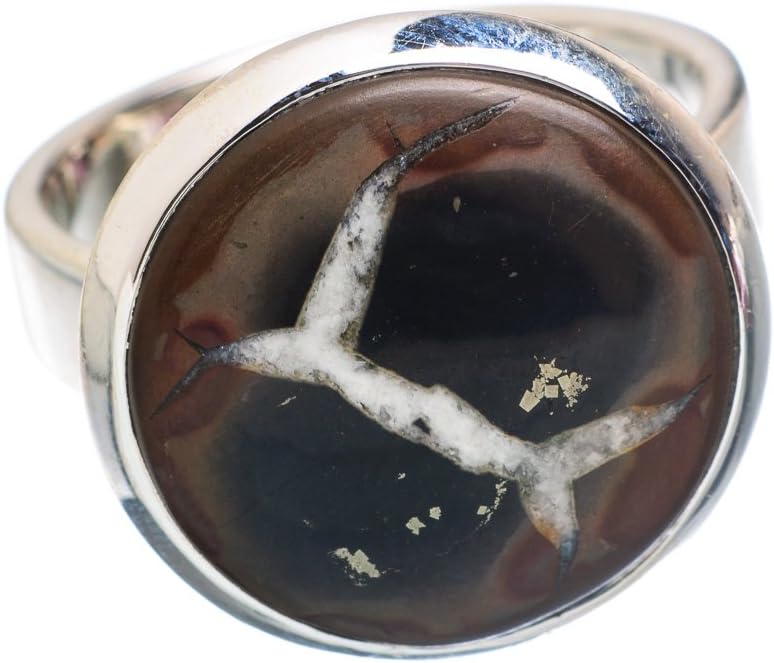 Amazon.com: Septarian Nodule 925 Sterling Silver Ring Size 8 - Handmade ...