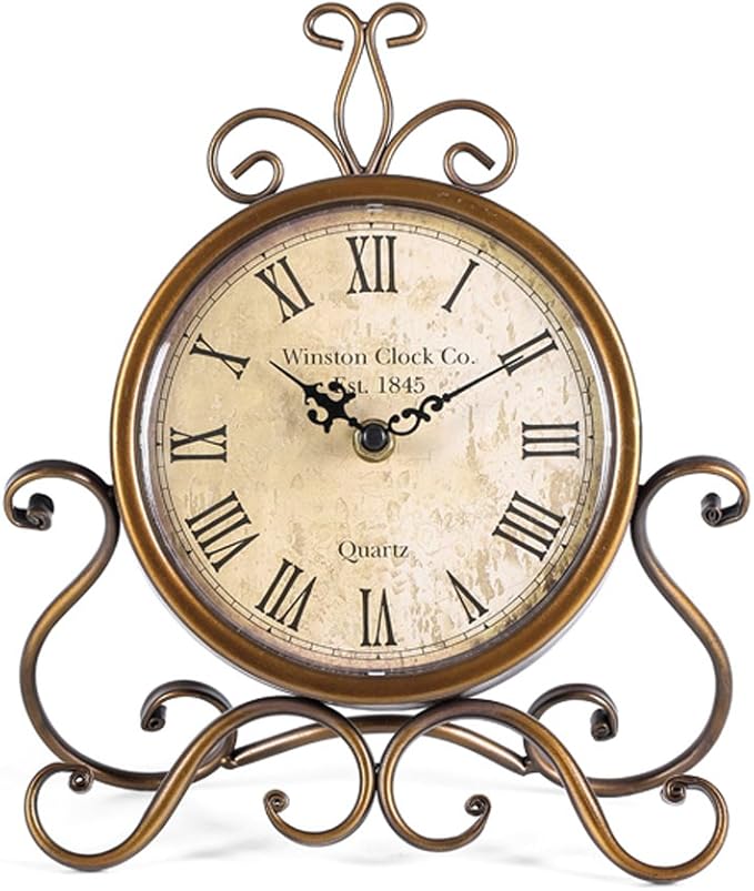 HZDHCLH Table Clocks 28 cm Height Silent Non Ticking Roman Retro Art ...