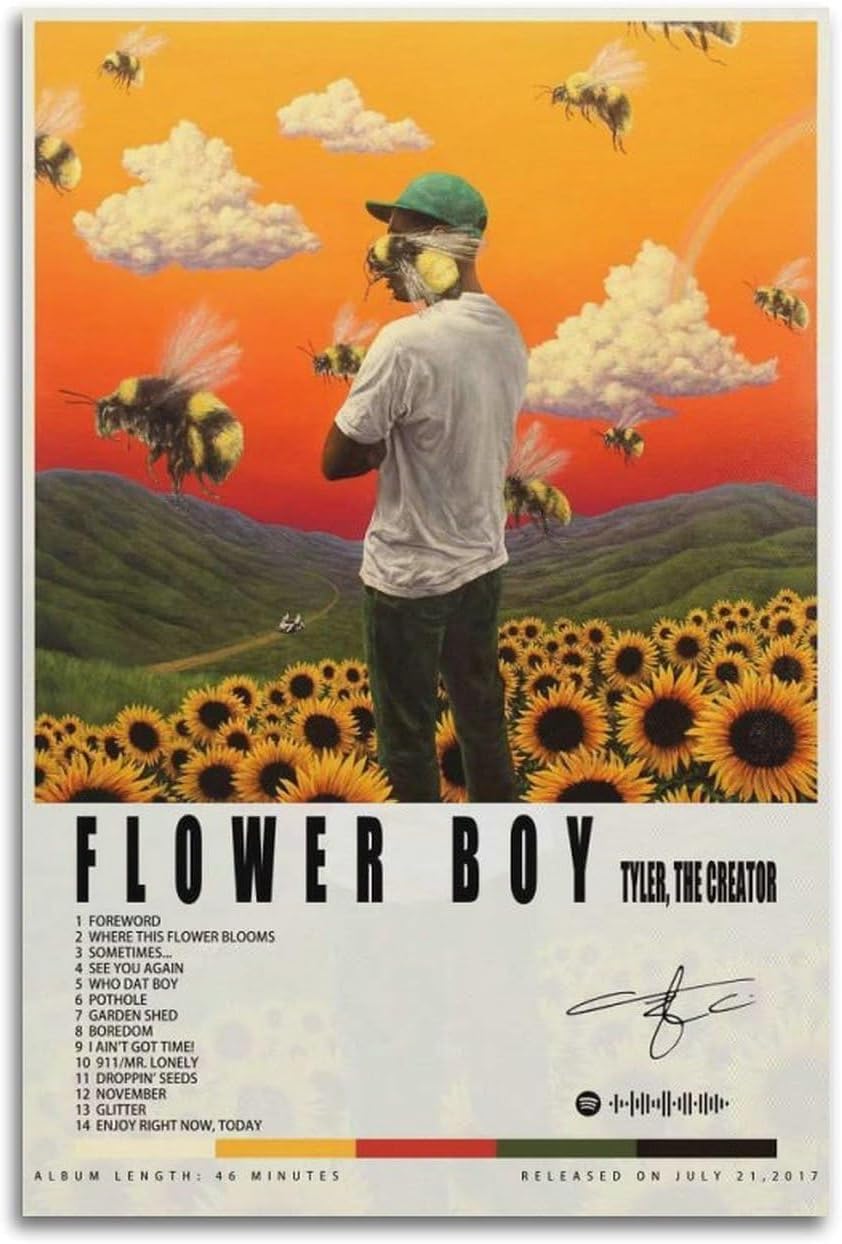 Amazon.com: AIRMAKELIFEALL Flower Boy Poster Hip Hop Music Cover Album ...