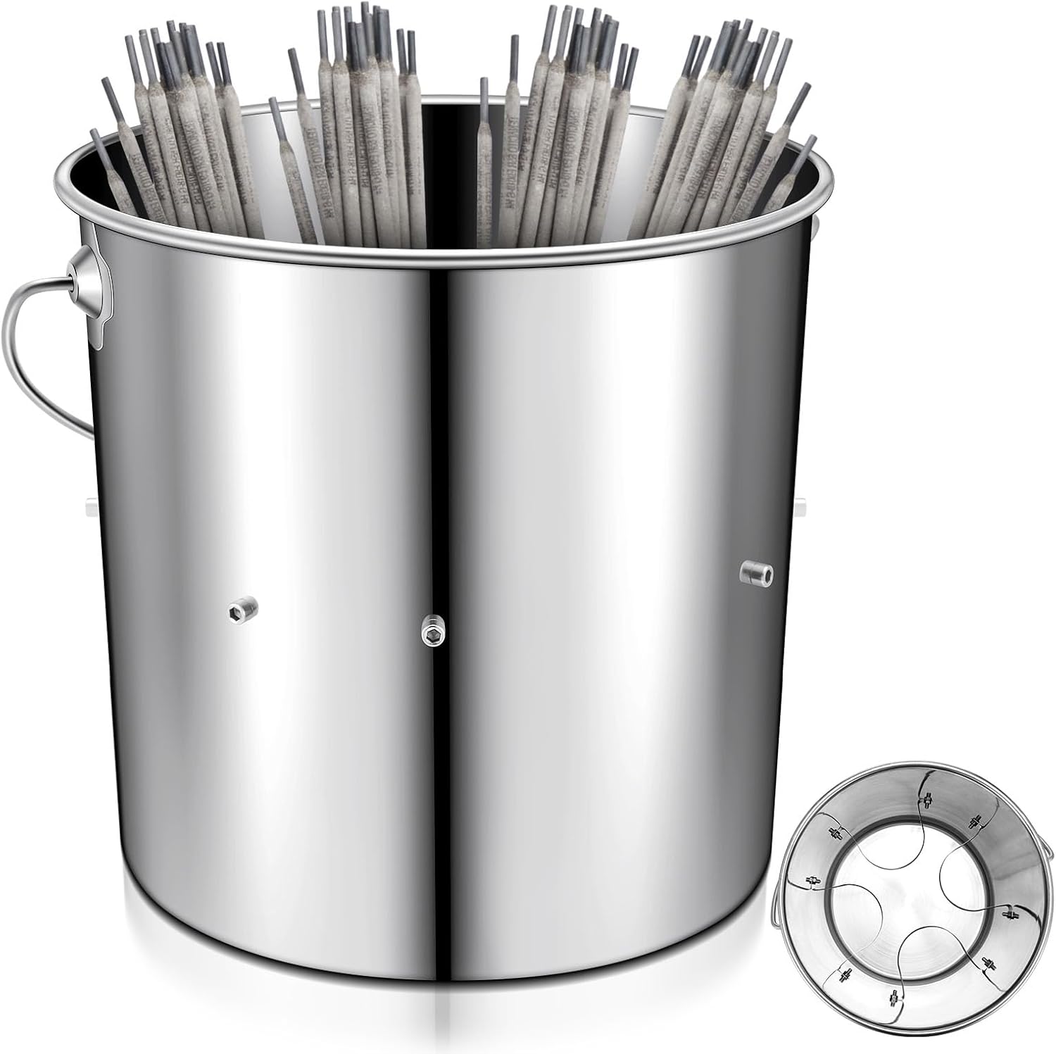 Welding Rod Bucket Organizer 12.2 Inch Stainless Steel Bucket 4 Gallon ...