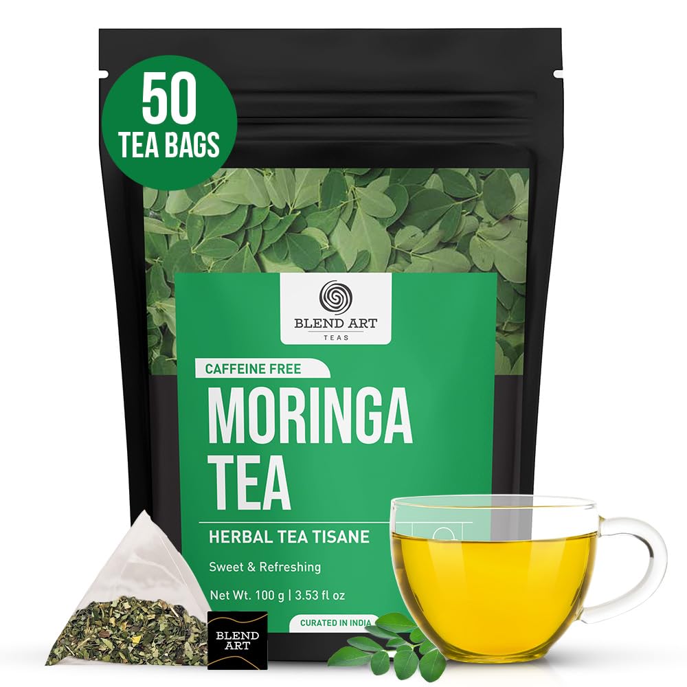 Blendart, Moringa Tea Bags (50 Count) Non-GMO, Antioxidant Caffeine ...