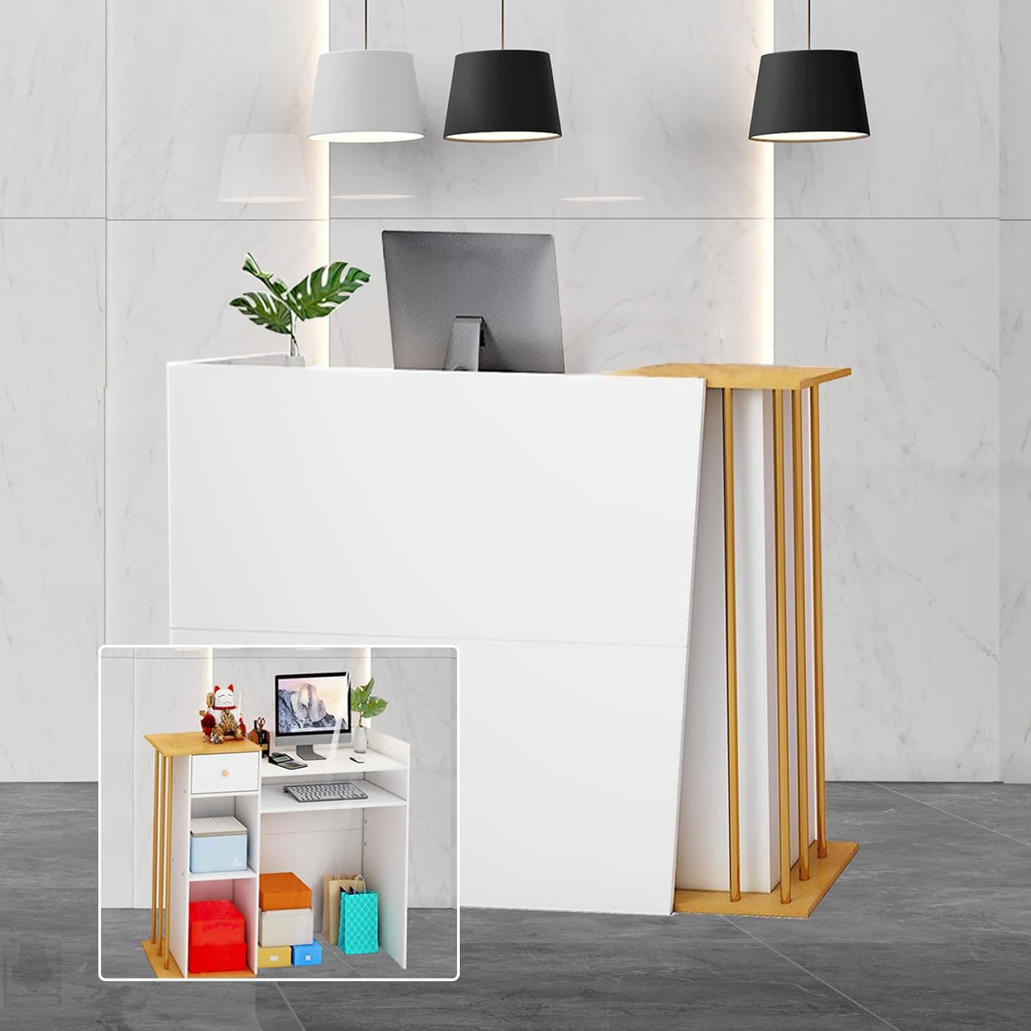 Reception Desk, Reception Counter with Drawers and Australia | Ubuy