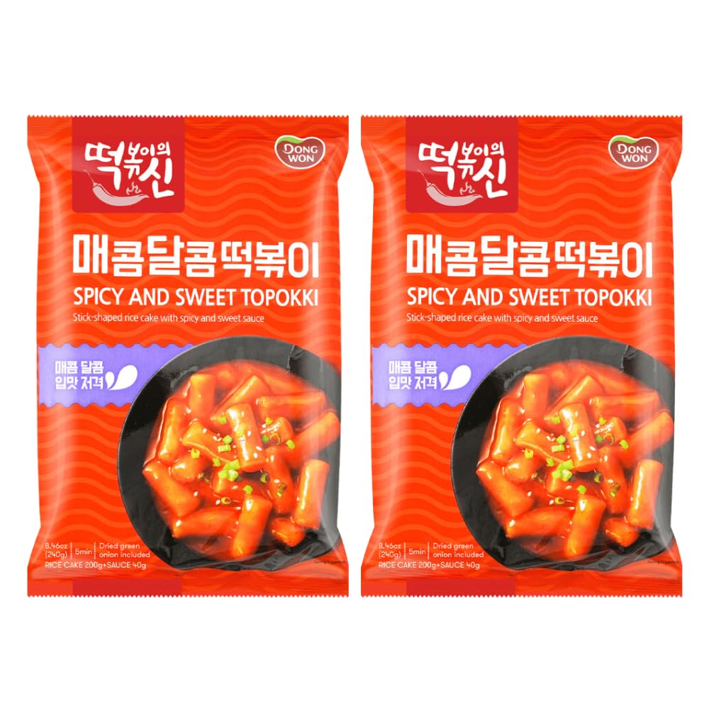Amazon.com: DONG WON Topokki with Spicy and Sweet Sauce, Korean Rice ...