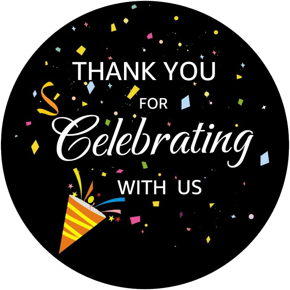 Amazon.com: OPG Thank You for Celebrating with Us Stickers, Gold Thank ...