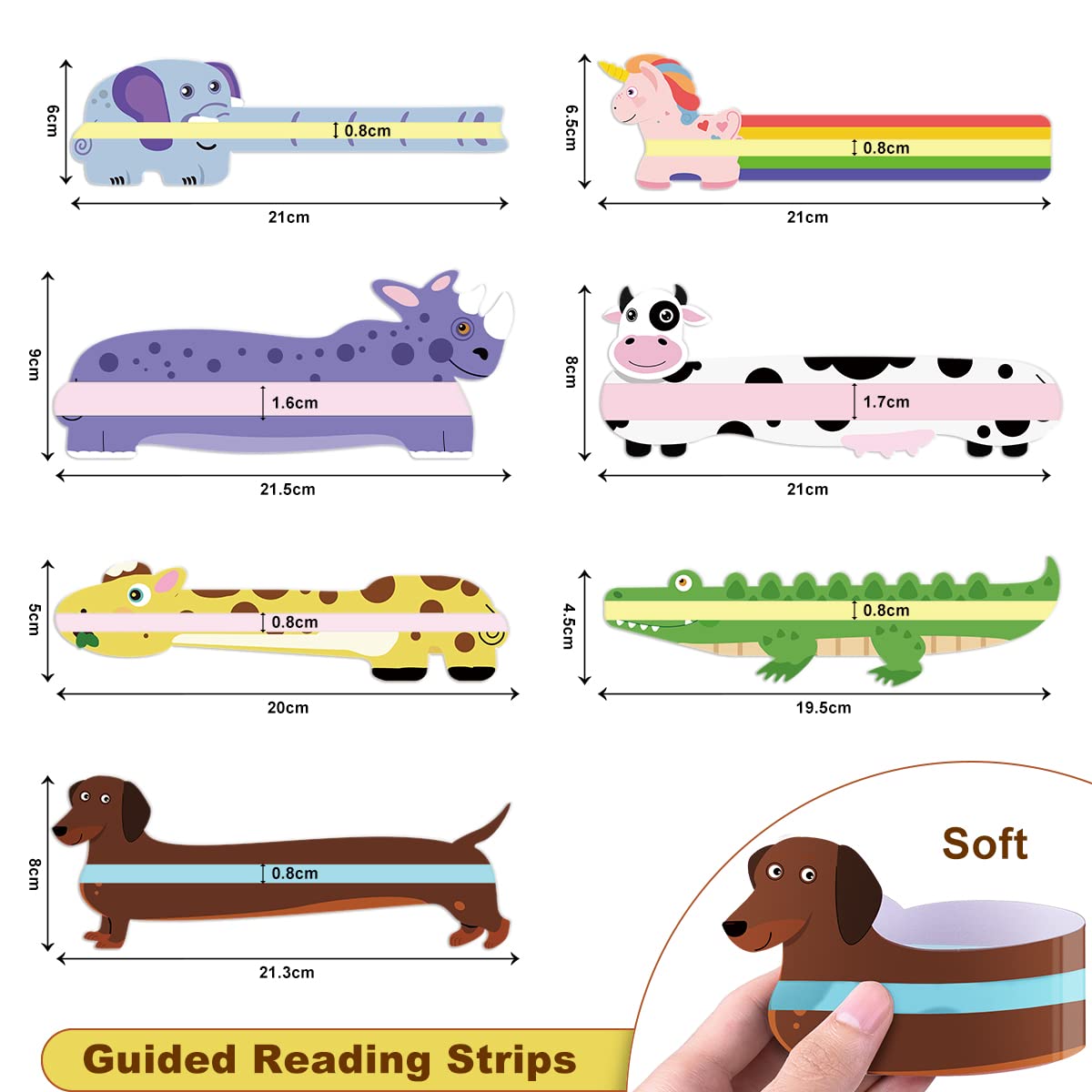 Snapklik.com : Guided Reading Strips, Animal Highlight Bookmarks Help