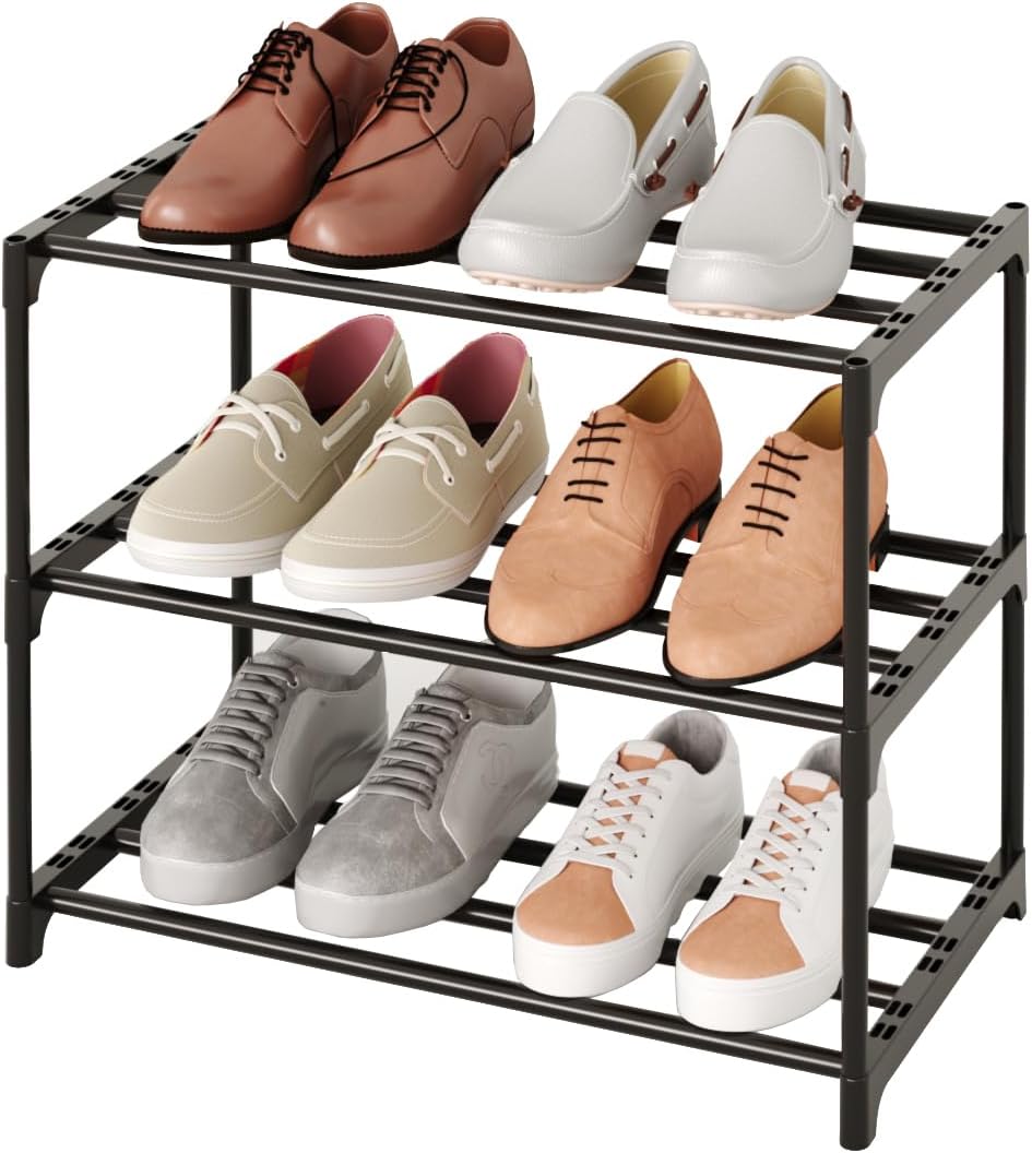 Amazon.com: TAUEHR Small Stackable Shoe Rack,Narrow Kids Shoe Stand ...
