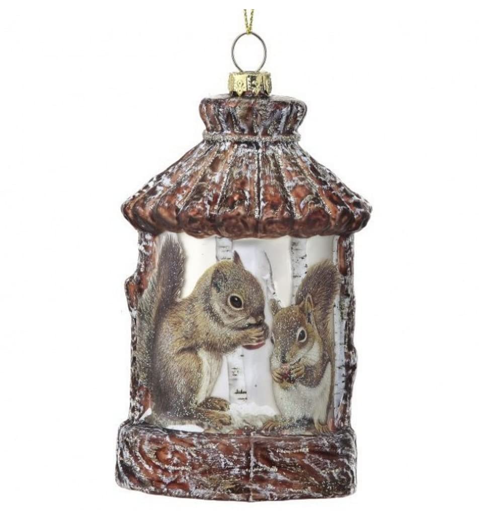 Amazon.com: The Bridge Collection Glass Squirrel Feeder Christmas ...