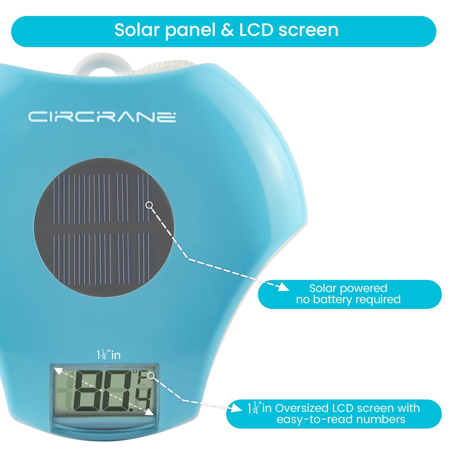 Snapklik.com : Circrane Solar Digital Pool & Spa Thermometer, Weather ...