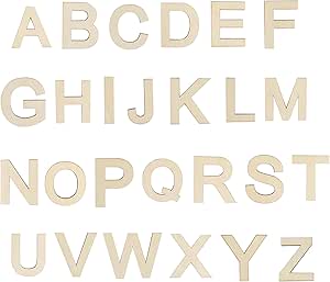 Amazon.com: MineIdea 4 Inch Wood Letters, 72 Pcs Wooden Alphabet ...
