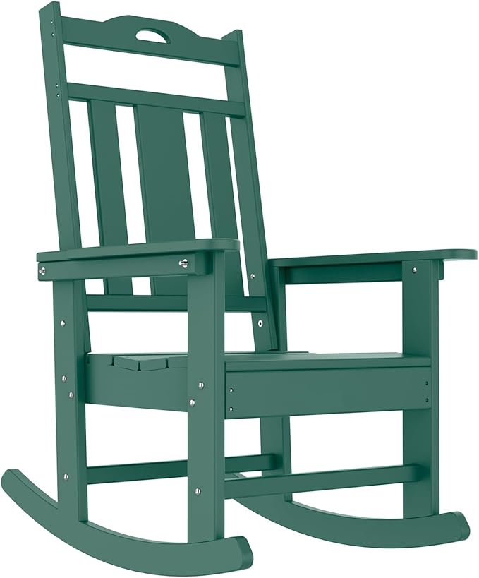 Amazon.com: LOENIY Outdoor Rocking Chair All Weather Resistant Rocking ...