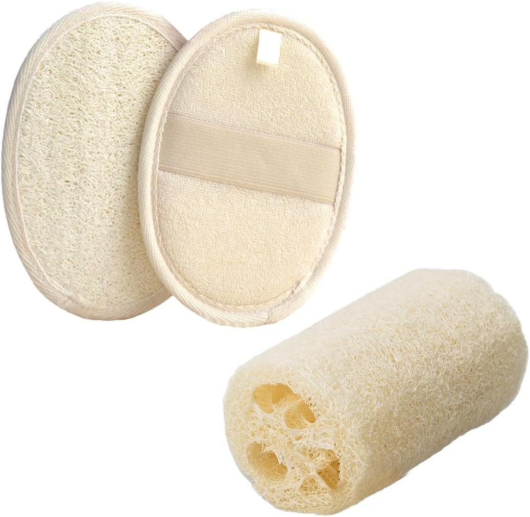 AAED 3 Stück Natürlicher Luffa Loofah Body Scrubber Schwamm Peeling ...