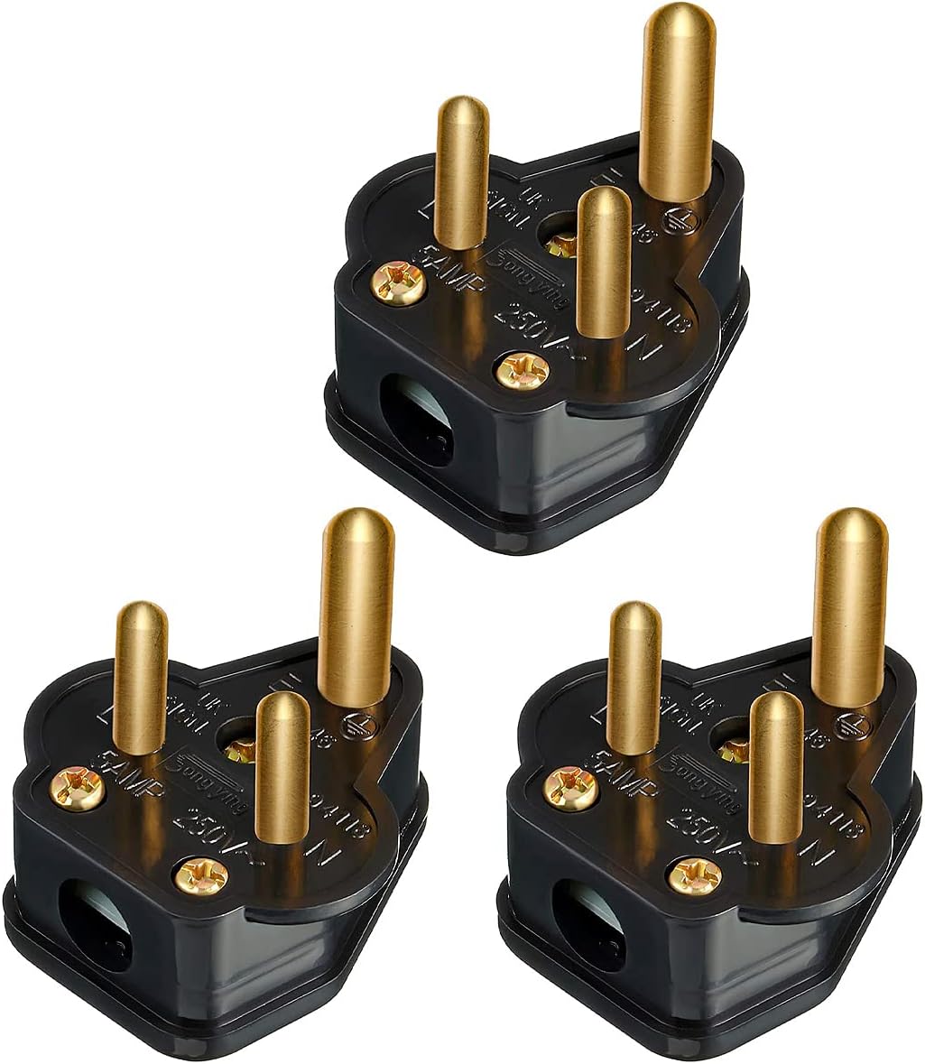 5 Amp Round Pin Plugs Mains Plug 3 Pin Lighting Plugs for Stage ...