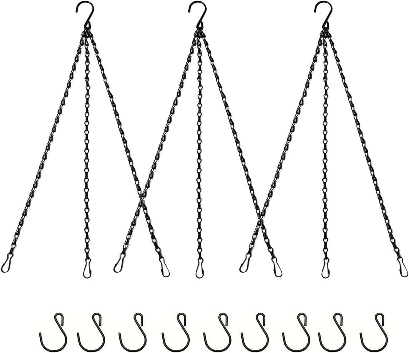 ASelected 5 Pack Hanging Basket Chains 3 Point 20 Inch (52cm) Heavy ...