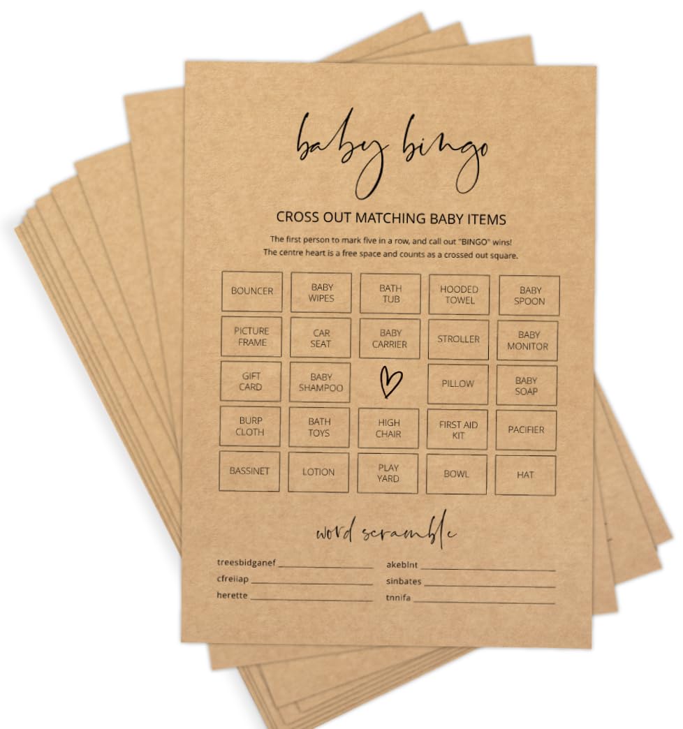 60 Baby Bingo Cards Printable, Pre-filled Words, Boy Baby Shower Games ...
