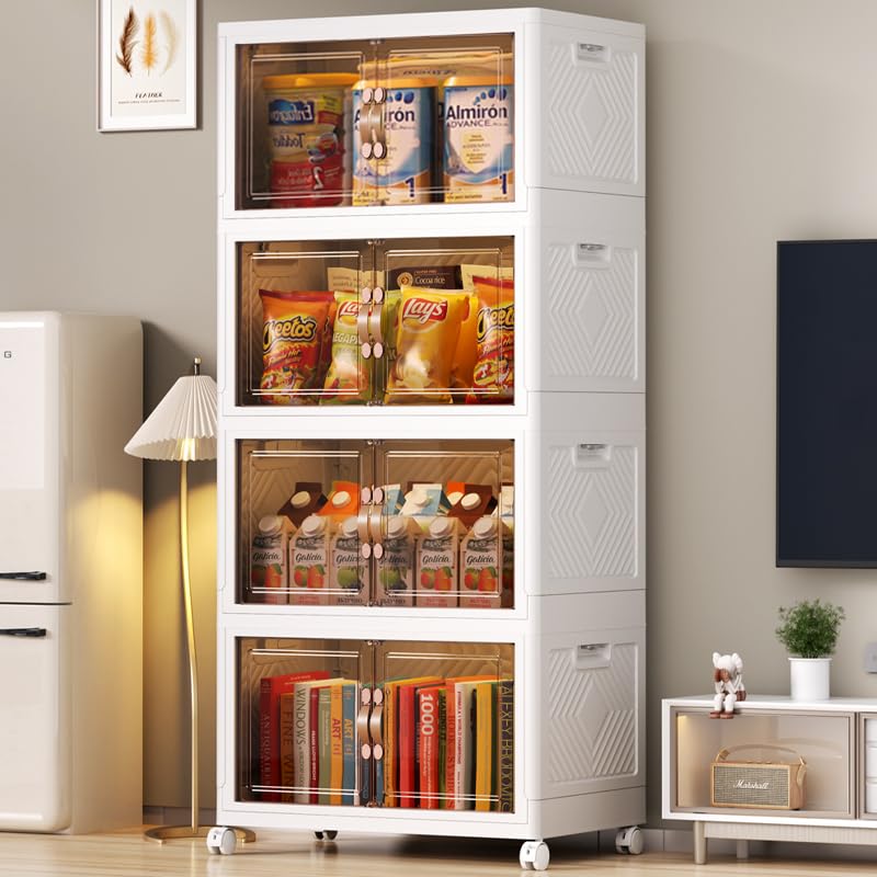 ELPHECO Storage Boxes with a lid, 4-Piece Large Collapsible Storage Bin ...