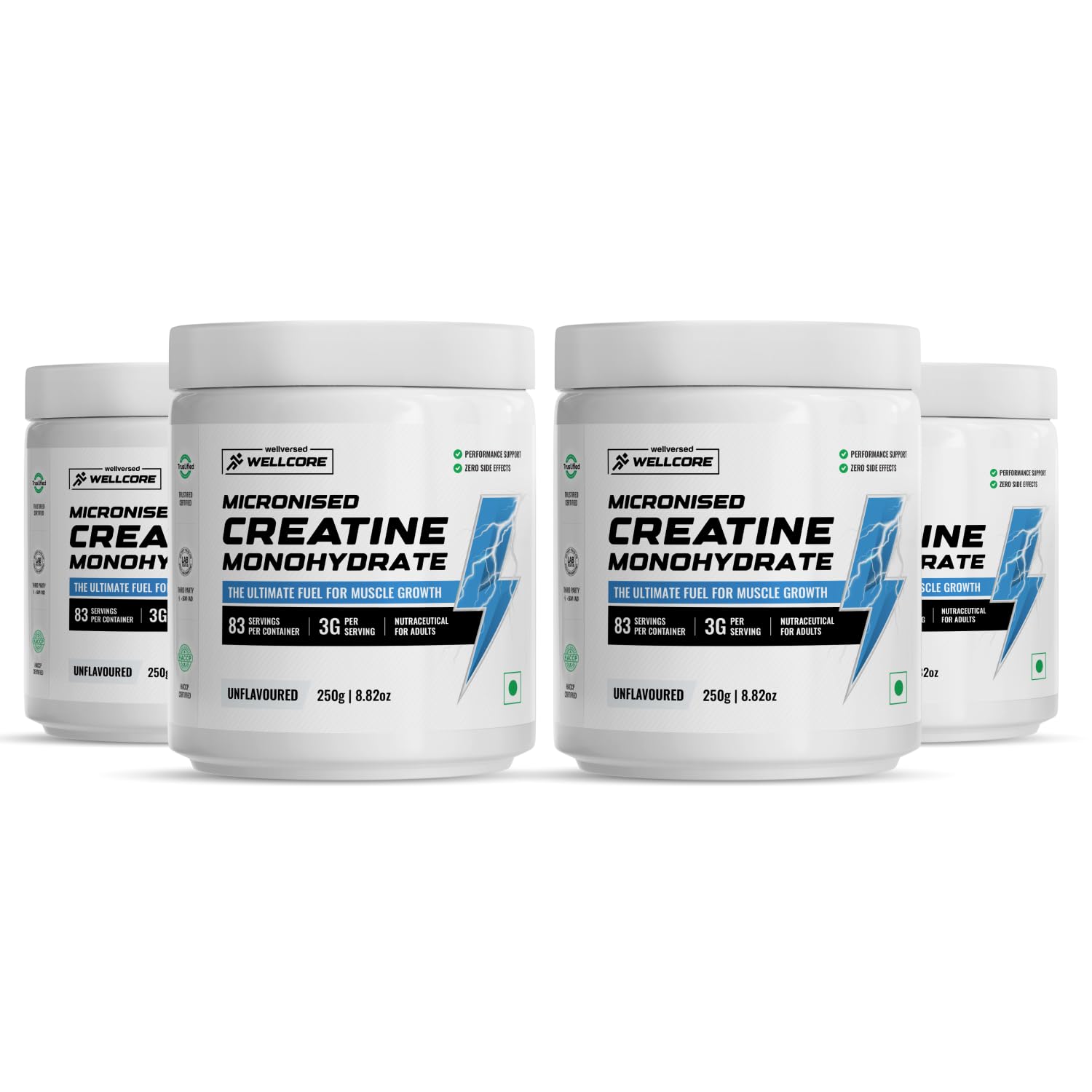 Wellcore Pure Micronised Creatine Monohydrate Powder (Unflavoured, 83 ...