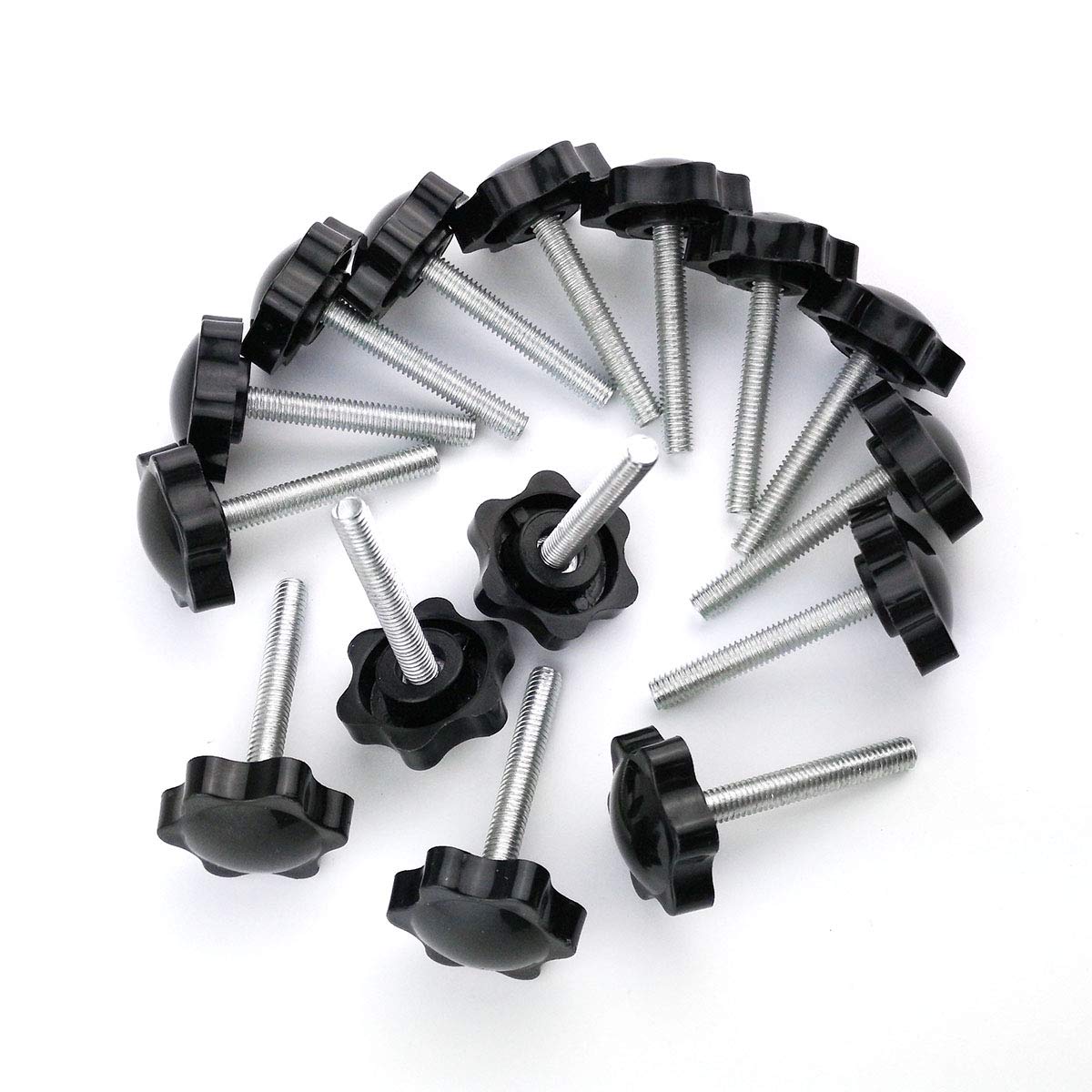 Buy 15 PCS M6-40mm Hand Knobs Thread Clamping Knob Screw, Black Plastic ...