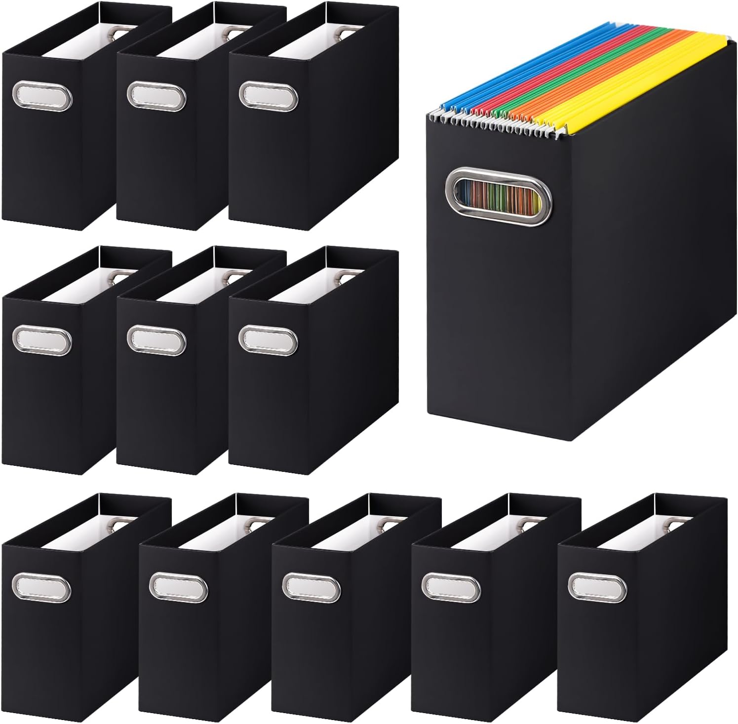 Amazon.com : Huolewa File Organizer Boxes with Mesh Pocket,Set of 4 ...