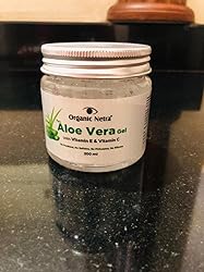 Organic Netra Pure Aloe Vera Gel with Vitamin C & E for Skin, Face and Hair | Helps to Repair ...