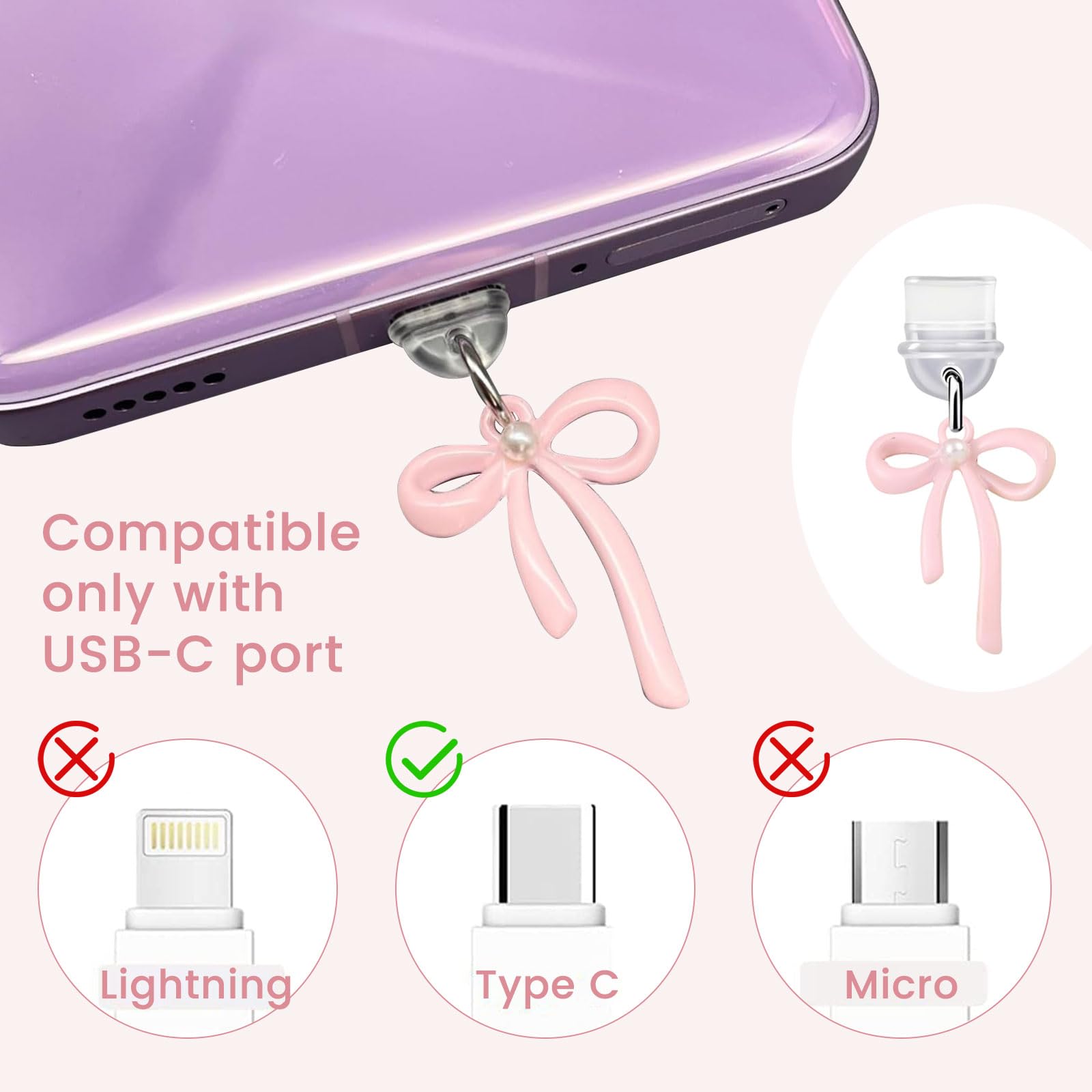 Colorful Dust Plug Charms 8pcs Colorful Type C USB C Dust Plugs - Cute ...