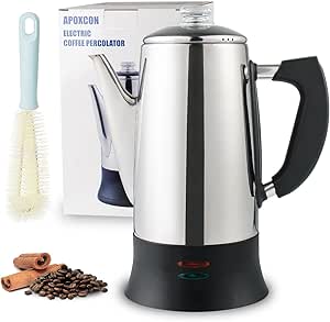 Amazon.com: APOXCON Percolator Coffee Pot Electric ETL Approved, 12 Cup ...