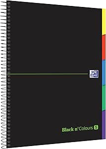 Oxford, A4 5x5 Grid Notebook, Extra Lid, 100 Microperforated Sheets, 5 ...