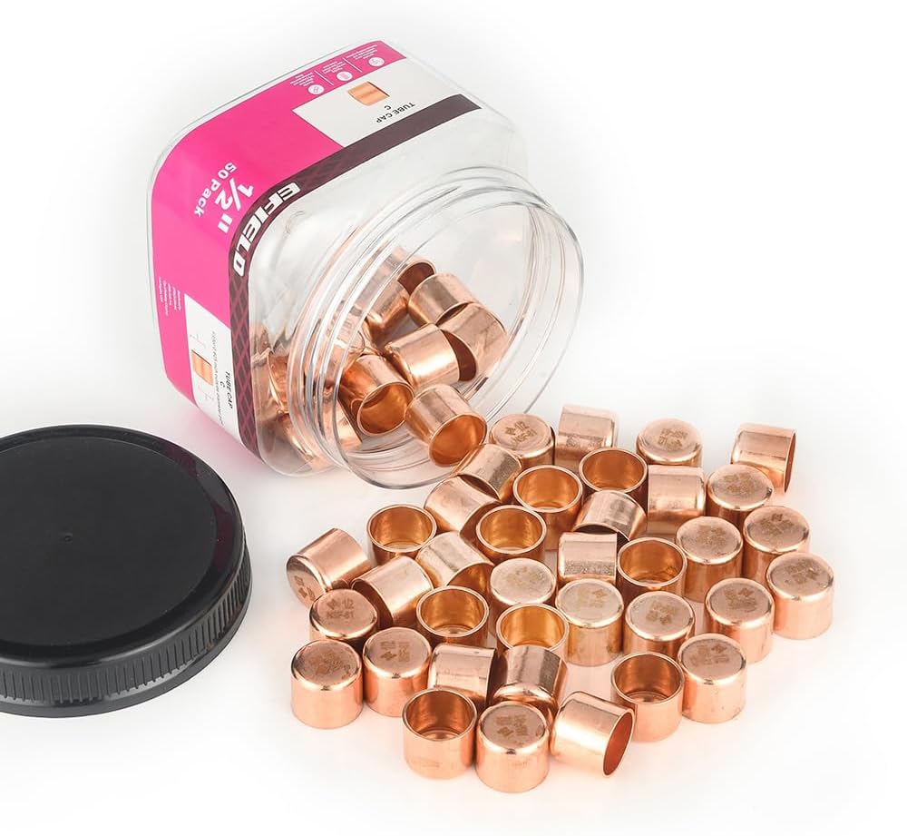 (10Pcs) EZ-FLUID Plumbing 1/2" Solder LF Copper Pipe End Cap,Pressure ...