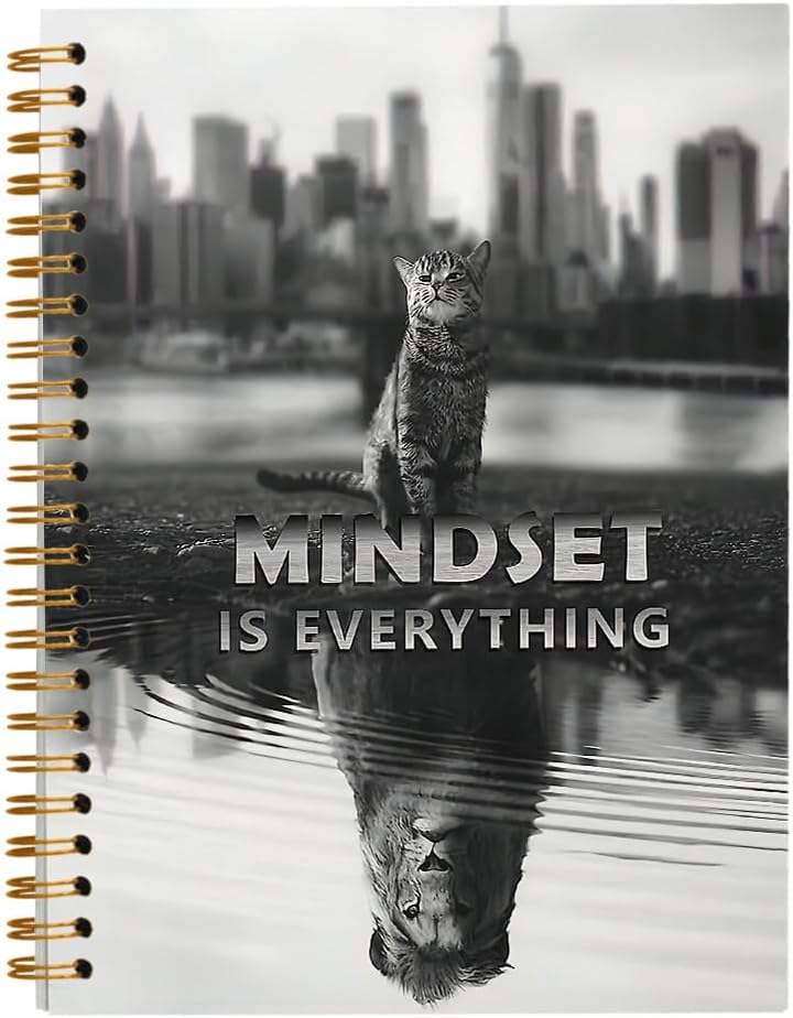 Amazon.com : Tizzer Mindset is Everything Cat Tiger Motivational Lined ...