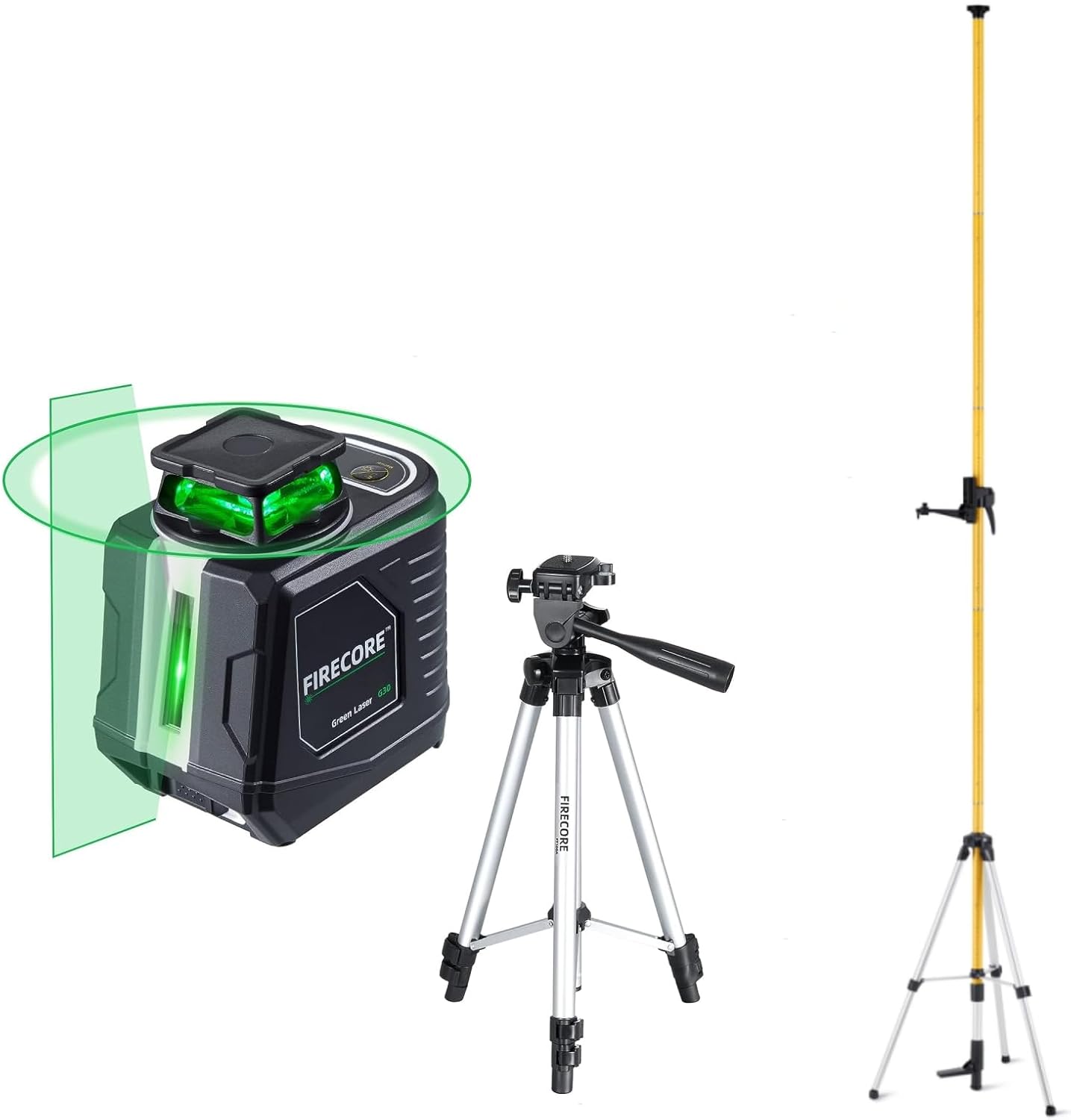 Firecore 360° Self Leveling Cross Line Laser Level with Tripod and 12 ...