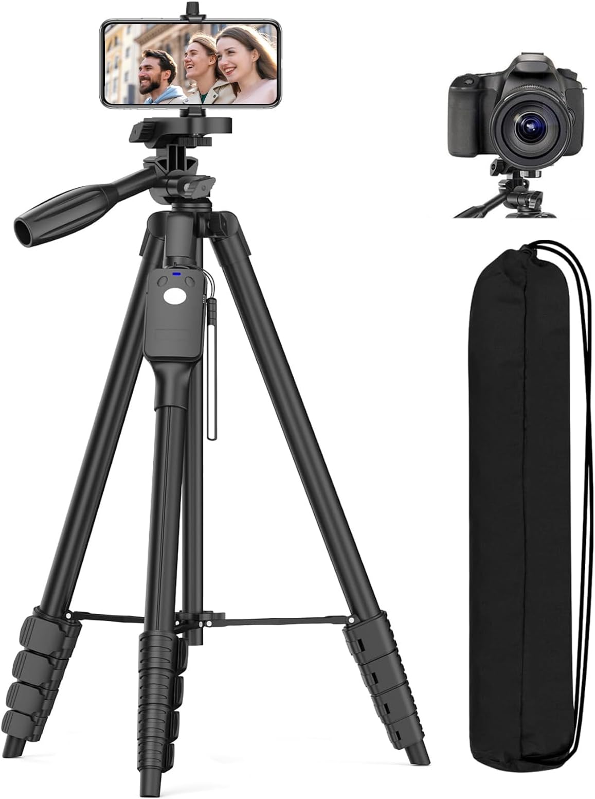 XXZU Tripod, 67"/170cm Camera Tripod with Travel Bag, Cell Phone Tripod ...