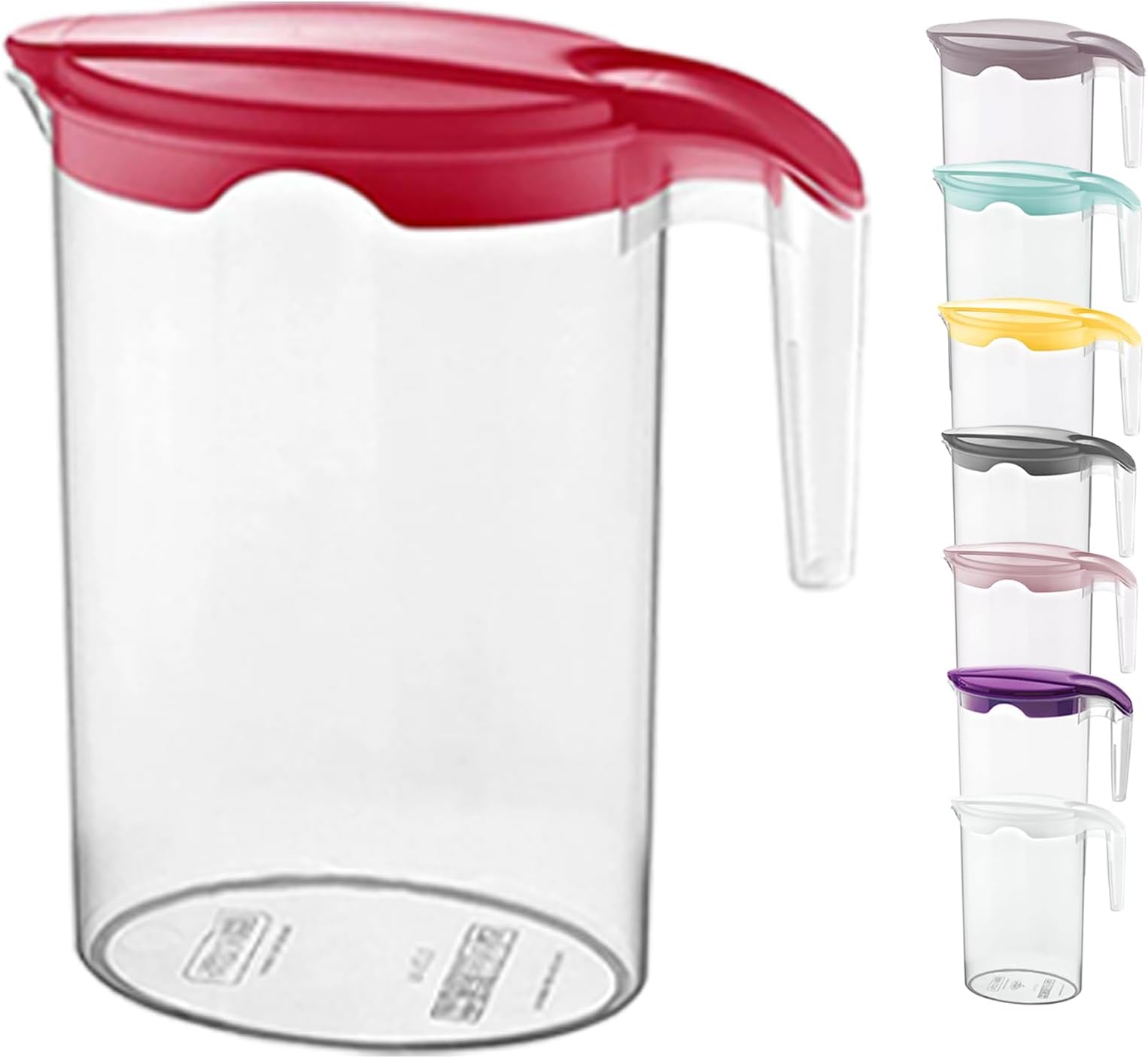 Plastic Fridge Door Jug with Lid - Easy Pouring Milk Storage Jug (5 ...