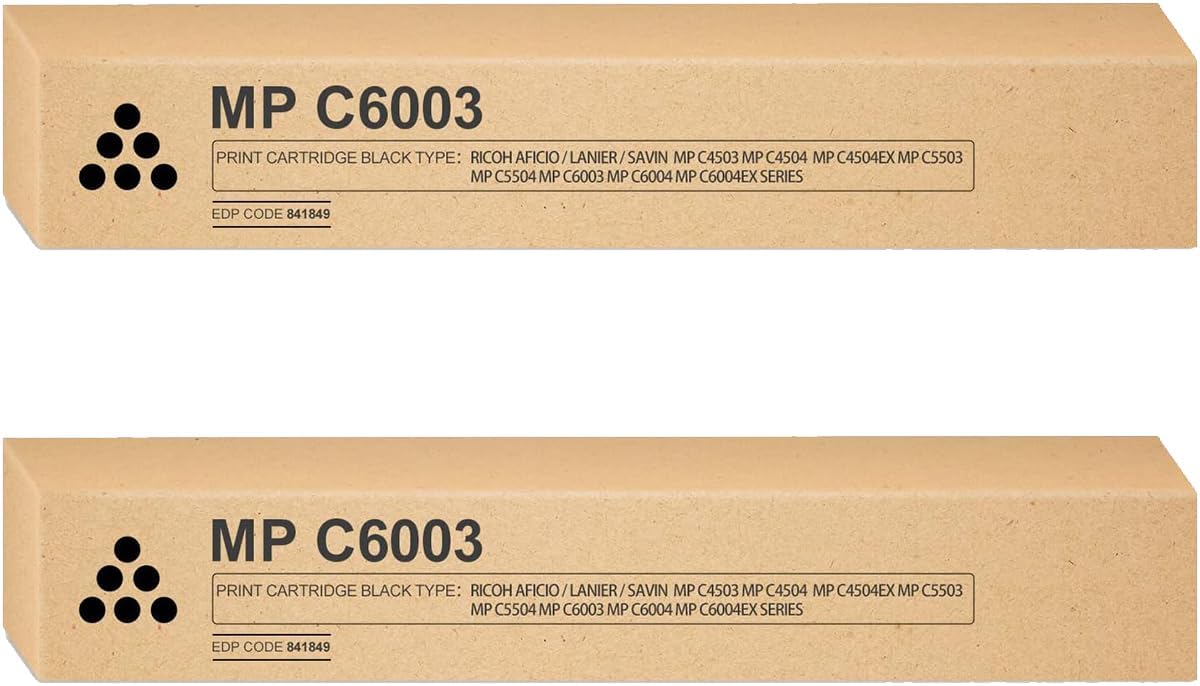 Amazon.com: MP C6003 Black Toner Cartridge High Yield 2 Black ...