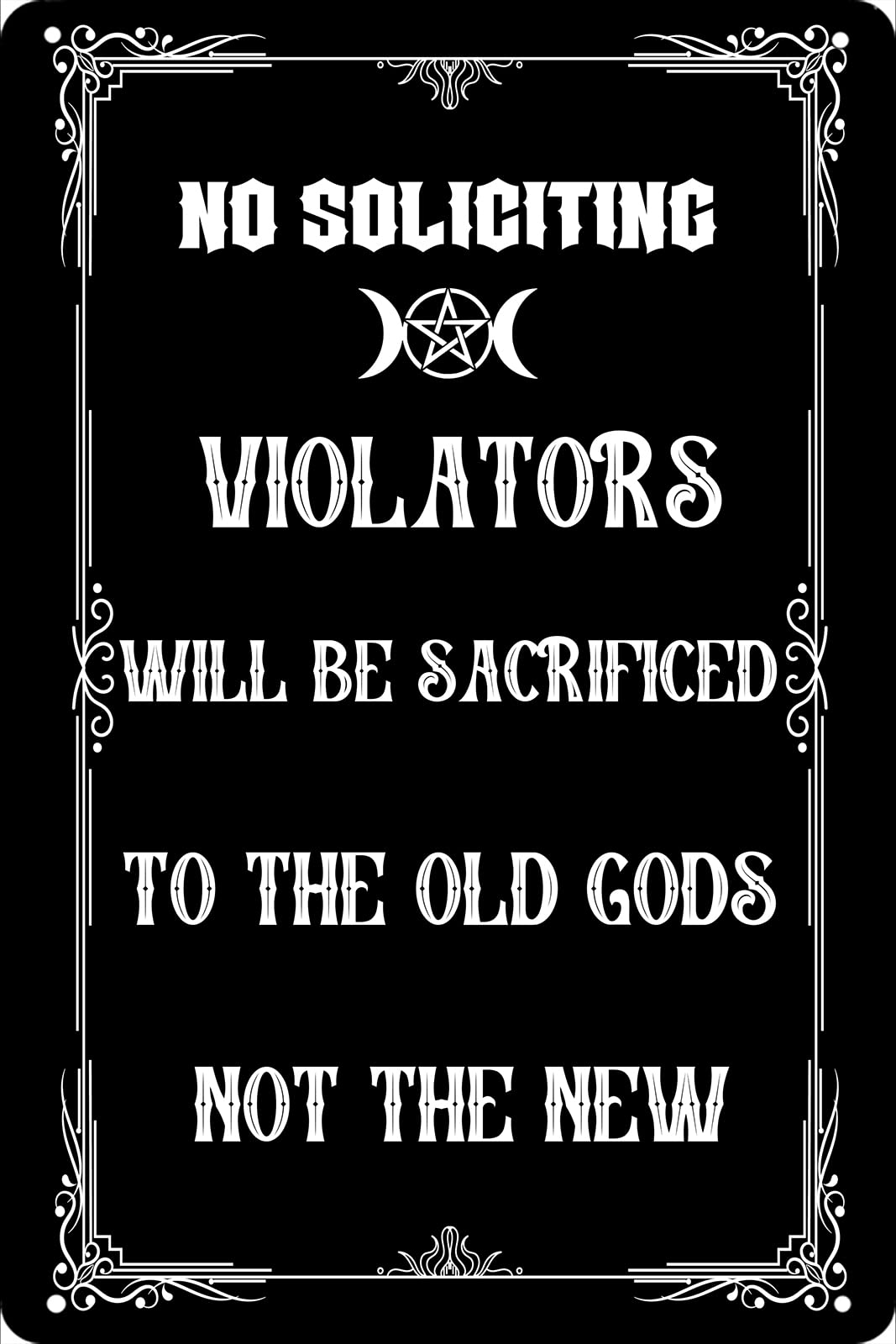 Amazon.com: Goth Room Decor No Soliciting Violators Will Be Sacrificed ...