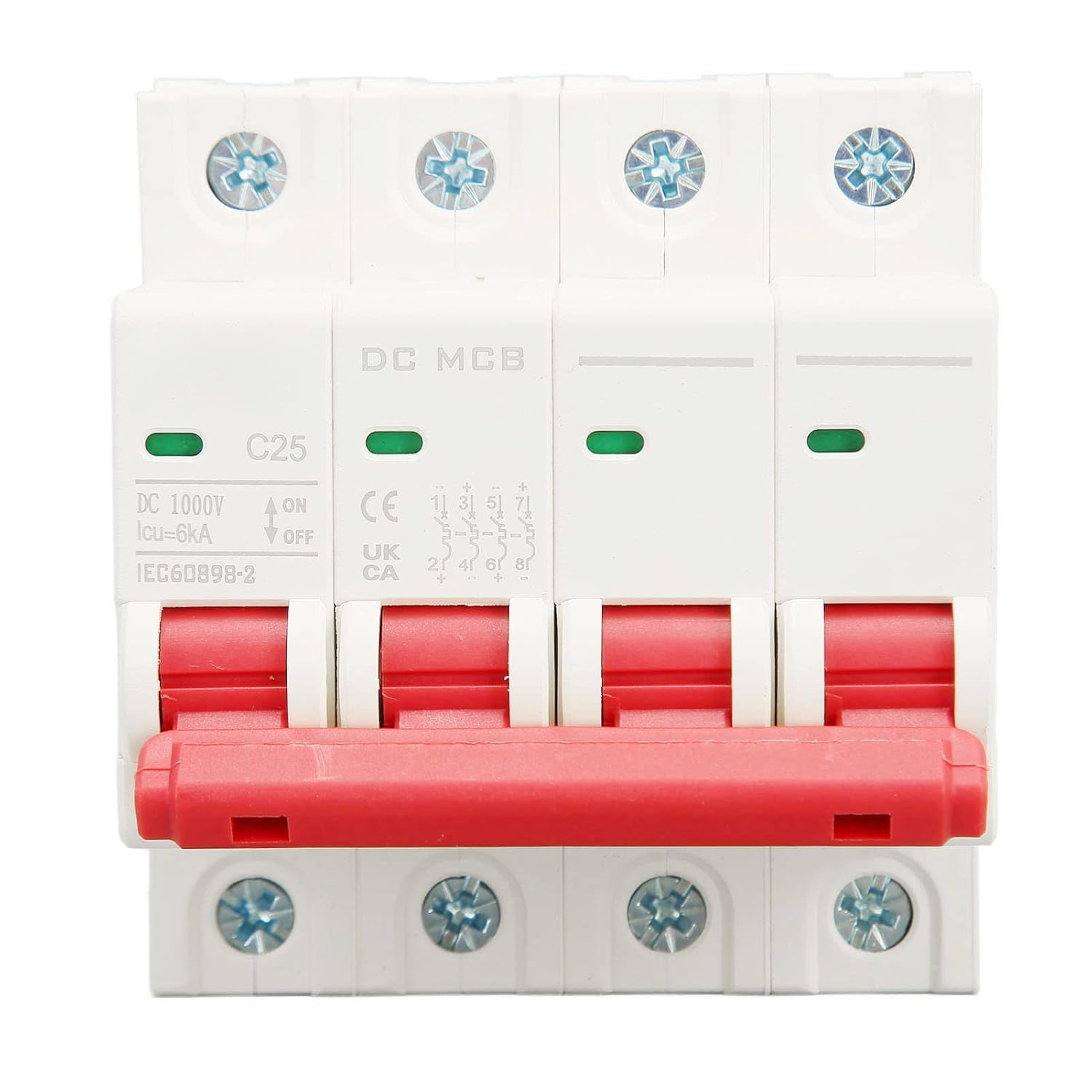 Tyenaza DC Circuit Breaker, 4 Pole DC 1000V 25a Isolator for Solar PV ...