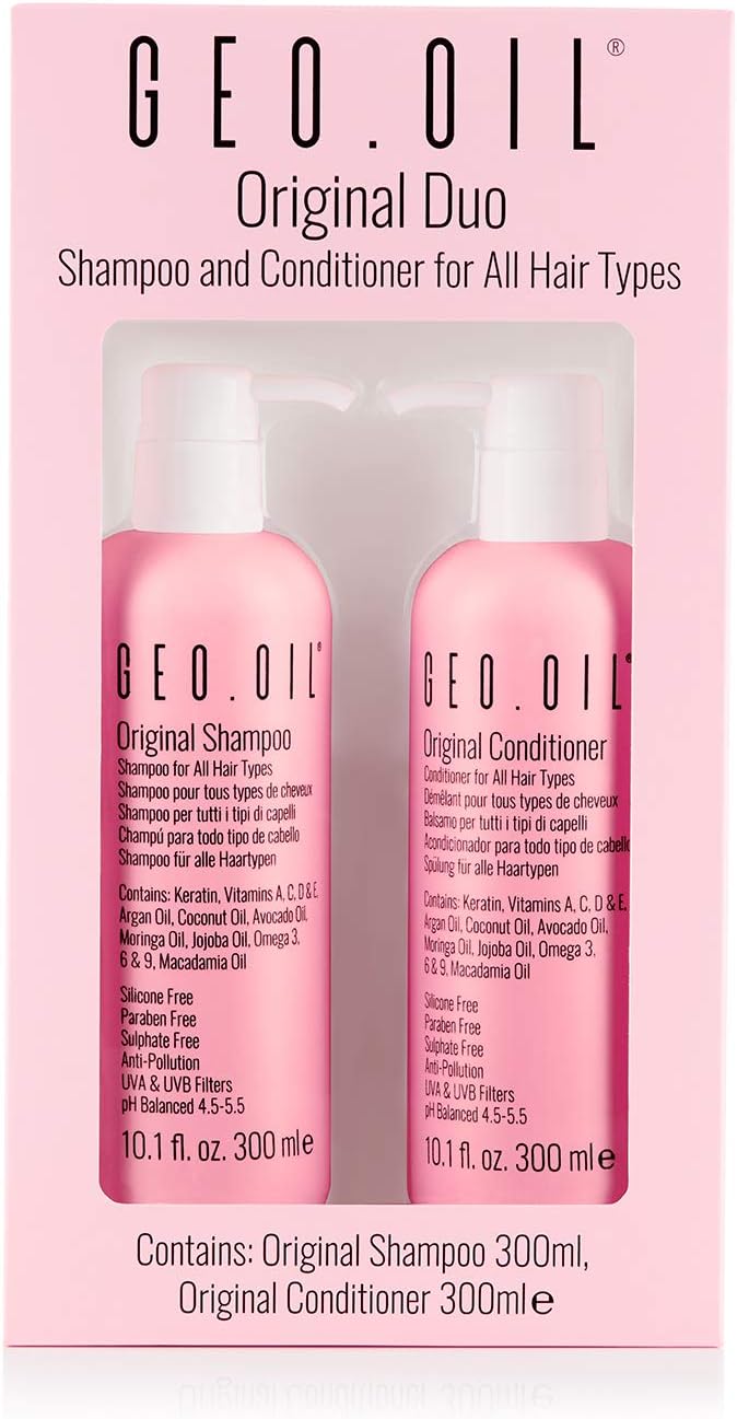 GEO OIL Original Duo Gift Set 2 x 300ml - Contains 1 x Original Shampoo ...