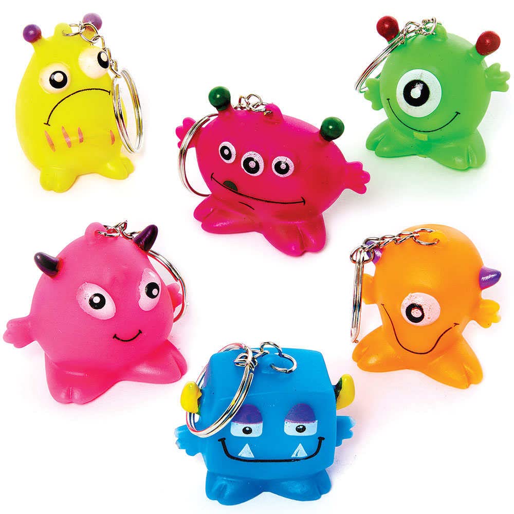 Baker Ross FC945 Monster Keyrings - Pack of 6, Kids Party Bag Fillers ...
