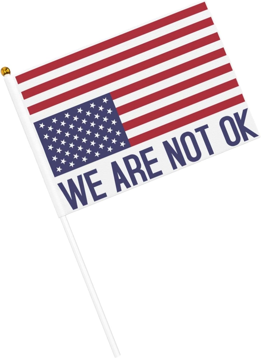 Amazon.com : We Are Not Ok Mini Flags 10 Pack Upside Down American Flag ...