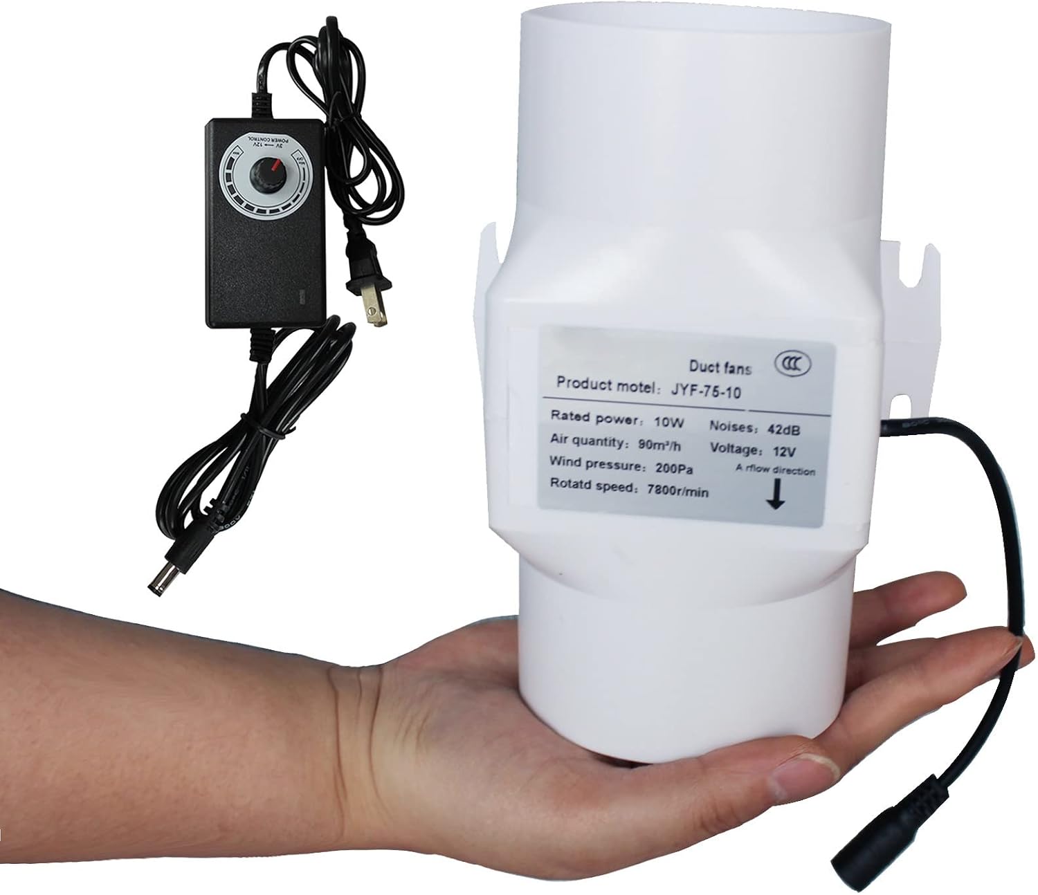 Amazon.com: 12v Inline Duct Fan 3inch Vent Blower 10w Filter Duct ...