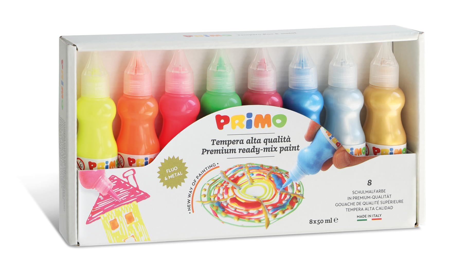 Snapklik.com : Tempera Paint Bottle Set, 50ml, 8-Colors, Fluorescent ...