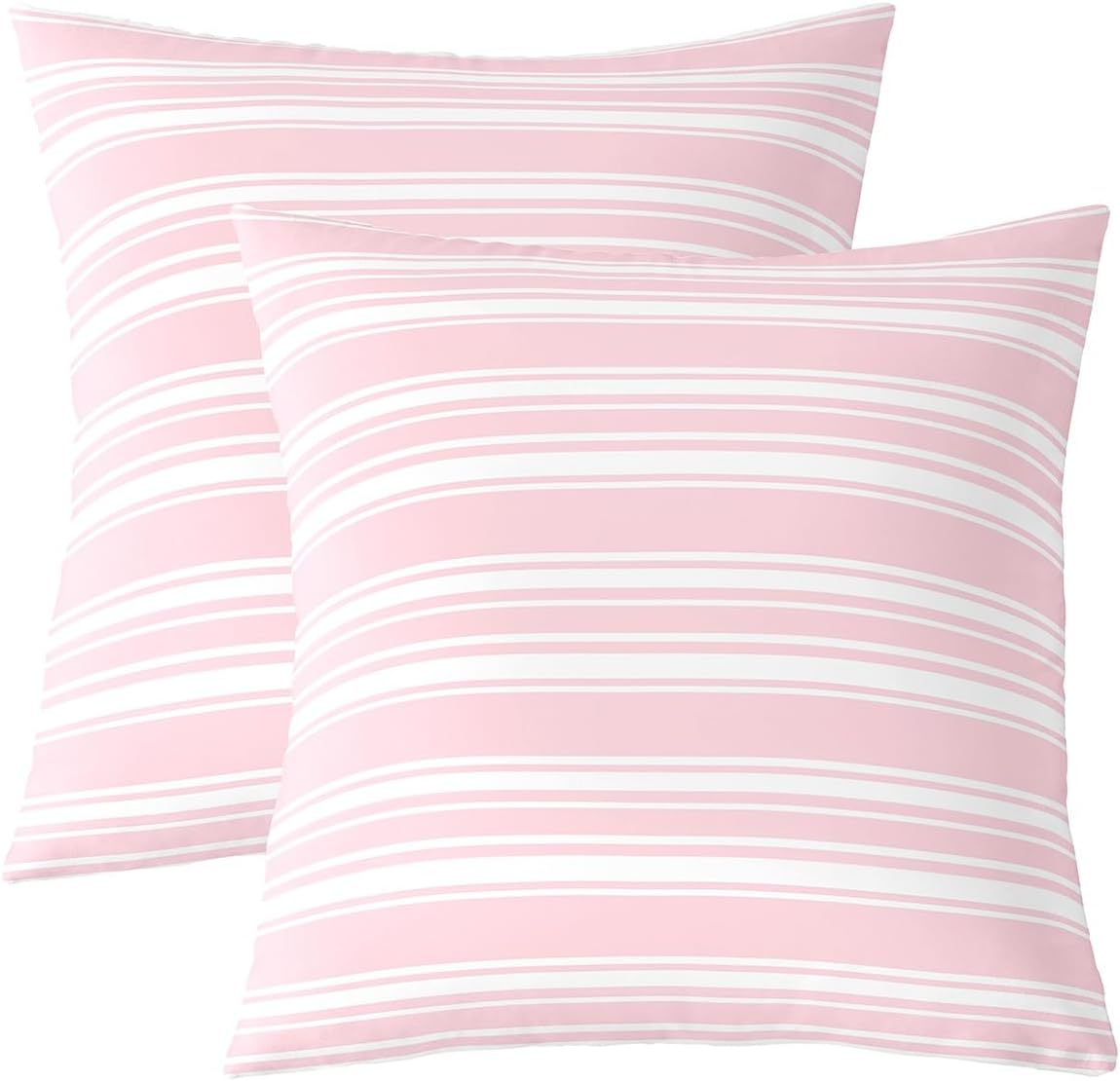 feelingyou Set di federe a righe, motivo a righe, 55 x 55 cm, rosa e ...