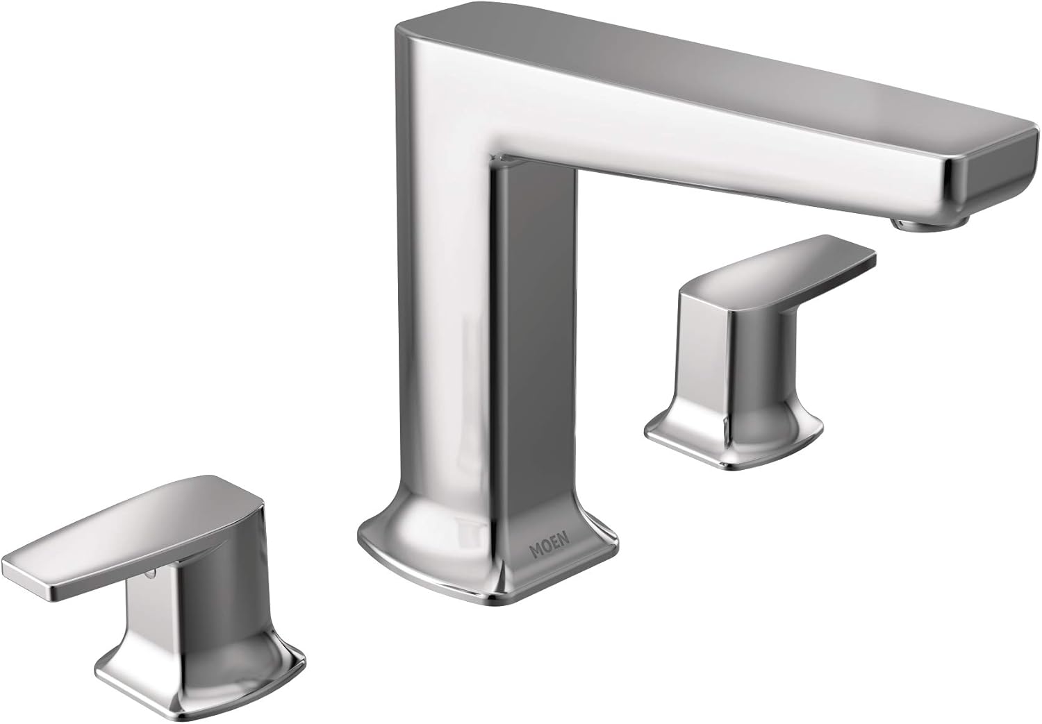 Moen TS955 Via Two-Handle Deck Mounted Modern Roman Tub Faucet, Valve ...