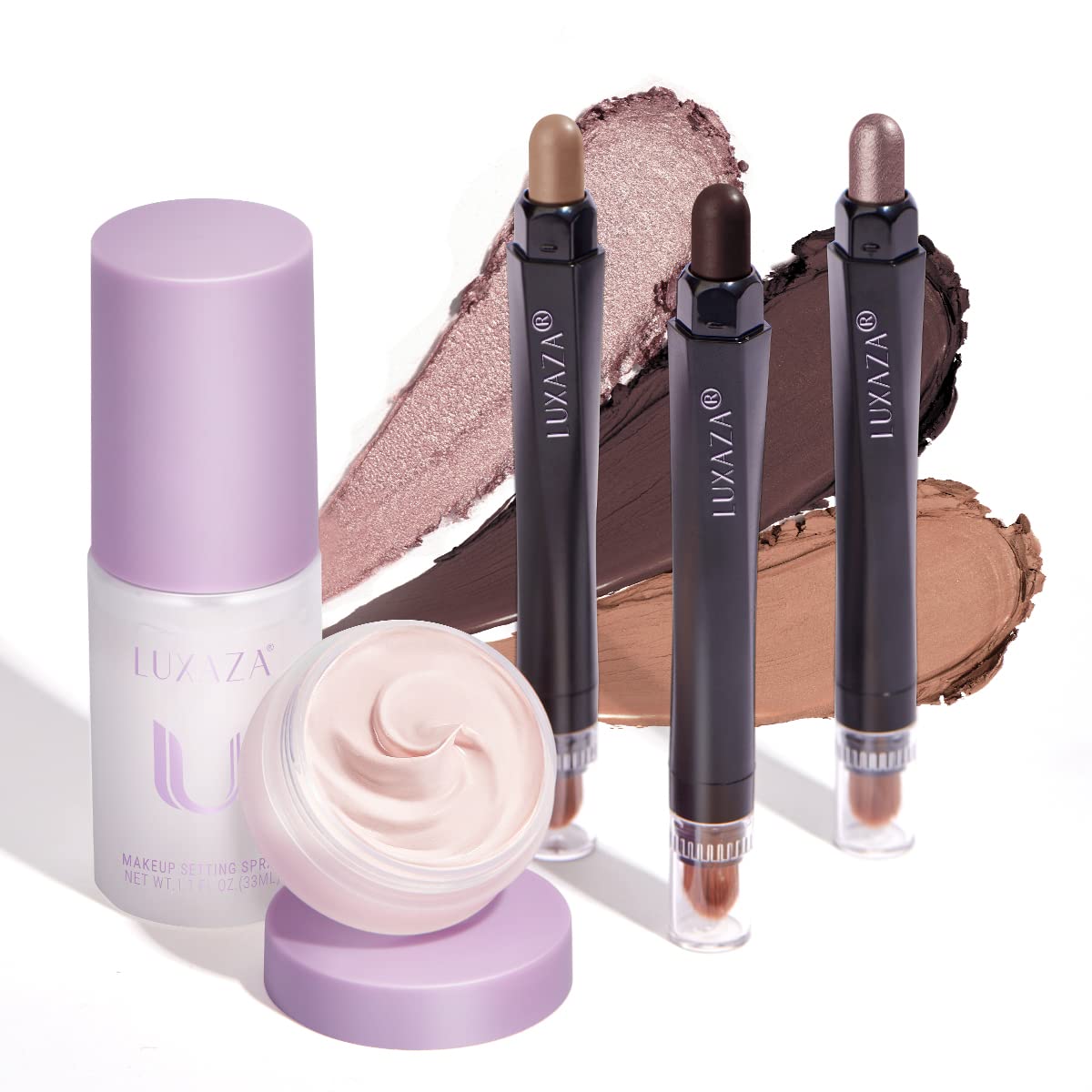 Amazon.com : LUXAZA 3Pcs Eyeshadow Stick, Matte And Shimmer Eye shadow ...