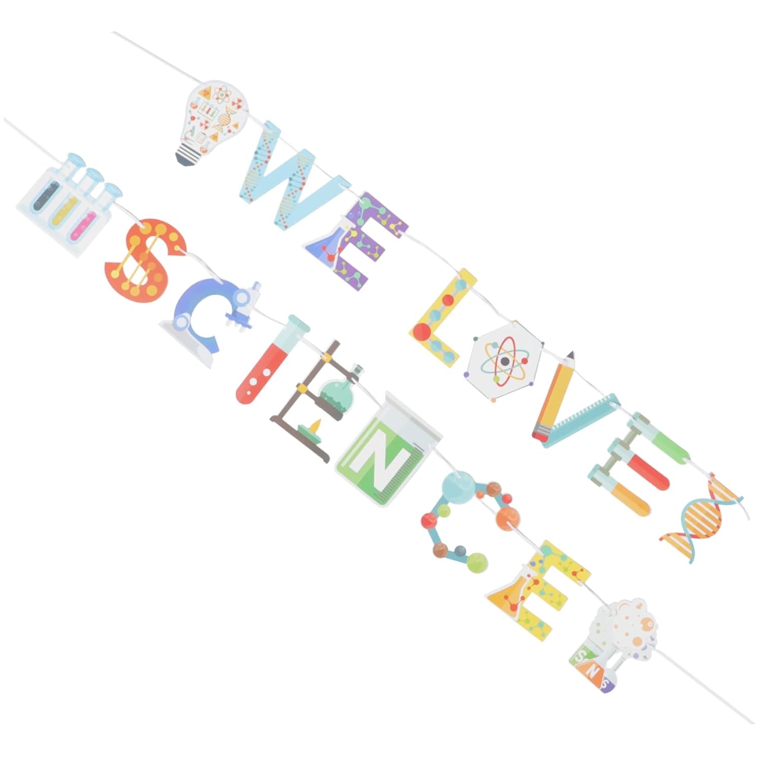 PLAFOPE 2pcs Science Birthday Party Decorations Banner Pull Flag ...