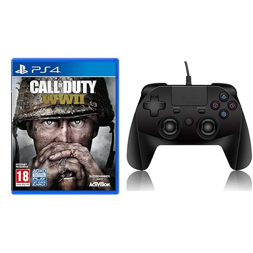 Buy ACTIVISION Call of Duty: WWII (PS4)+New World PS4 Controller Wired ...