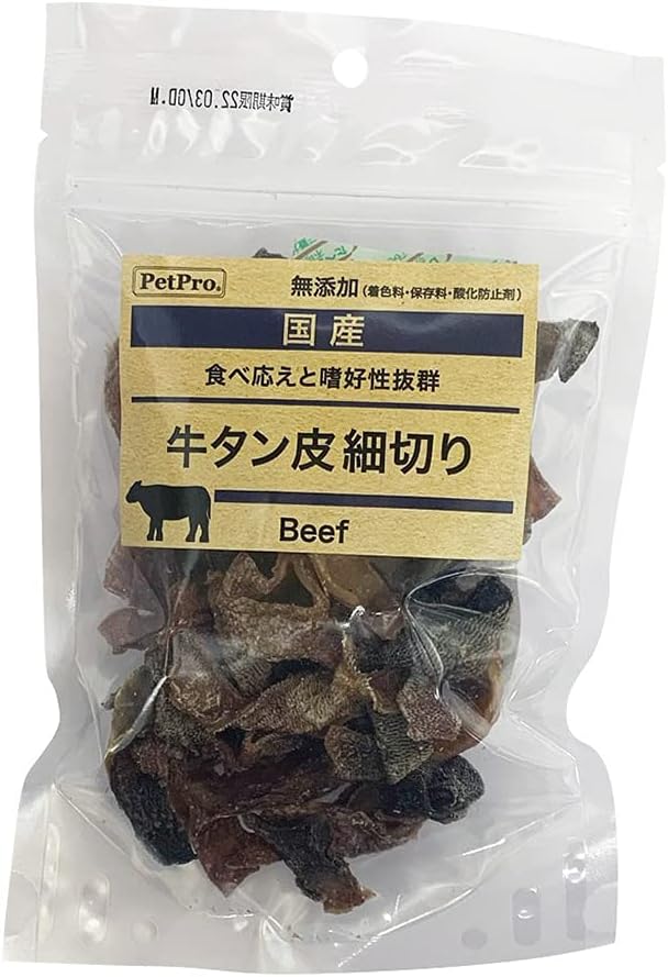 Amazon | ペットプロ 犬用おやつ 国産おやつ 無添加牛タン皮細切り ビーフ 50g | PetPro | ジャーキー 通販