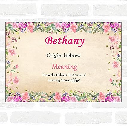 Bethany Name Meaning Floral Certificate : Amazon.co.uk: Stationery ...