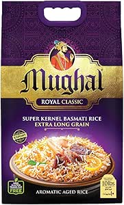 Mughal Royal Classic - Super Kernel - White Basmati Rice, 10 lbs, Extra ...