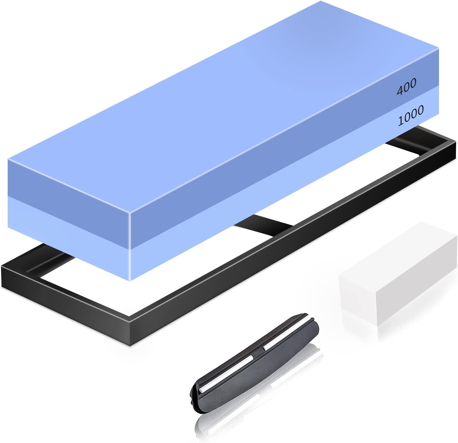 Amazon.com: Whetstone Sharpening Stone Kit Dual Sided 400/1000 Grit ...